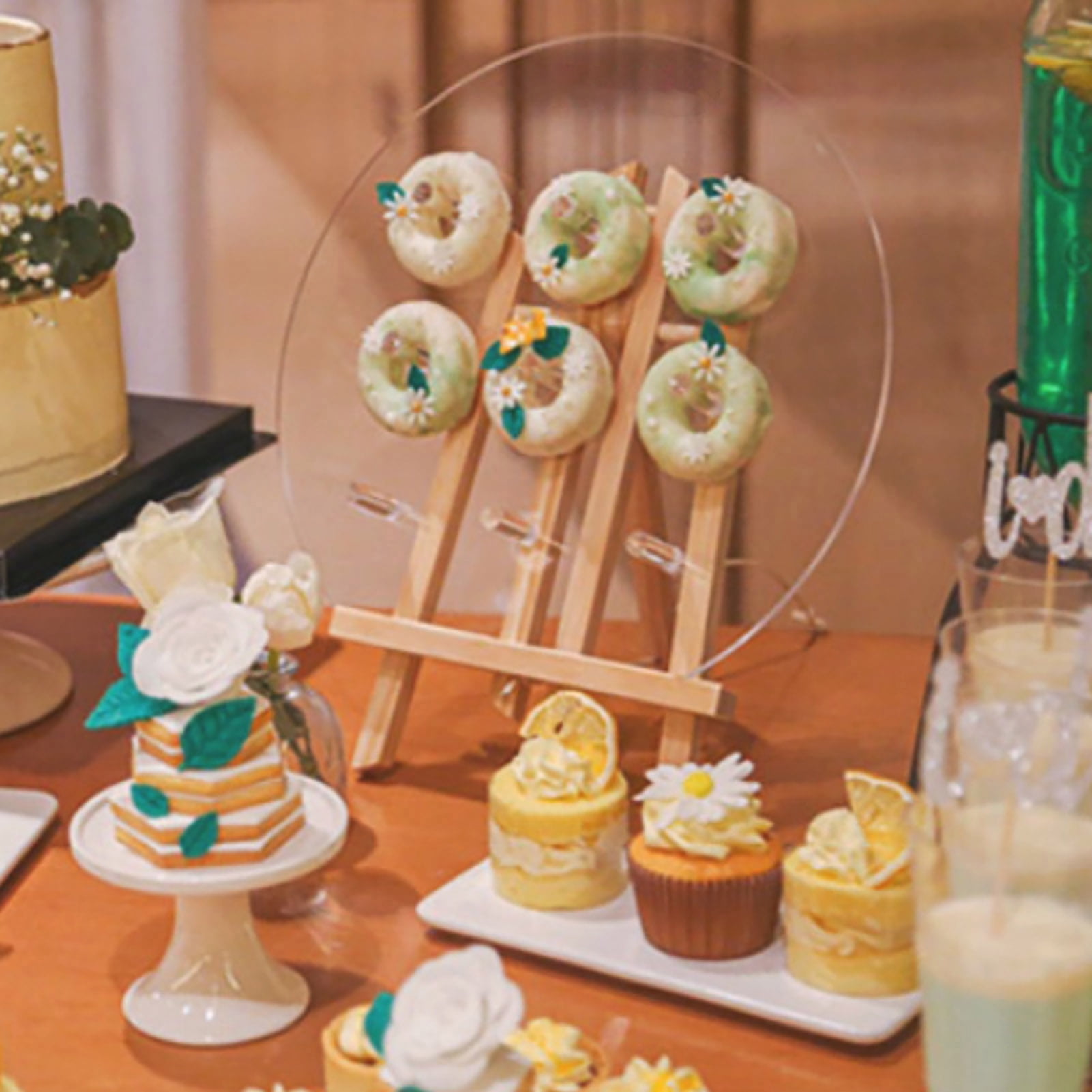 SUSUchens Clear Acrylic Donut Display Holder 6/8/9 Pillars Round Solid ...