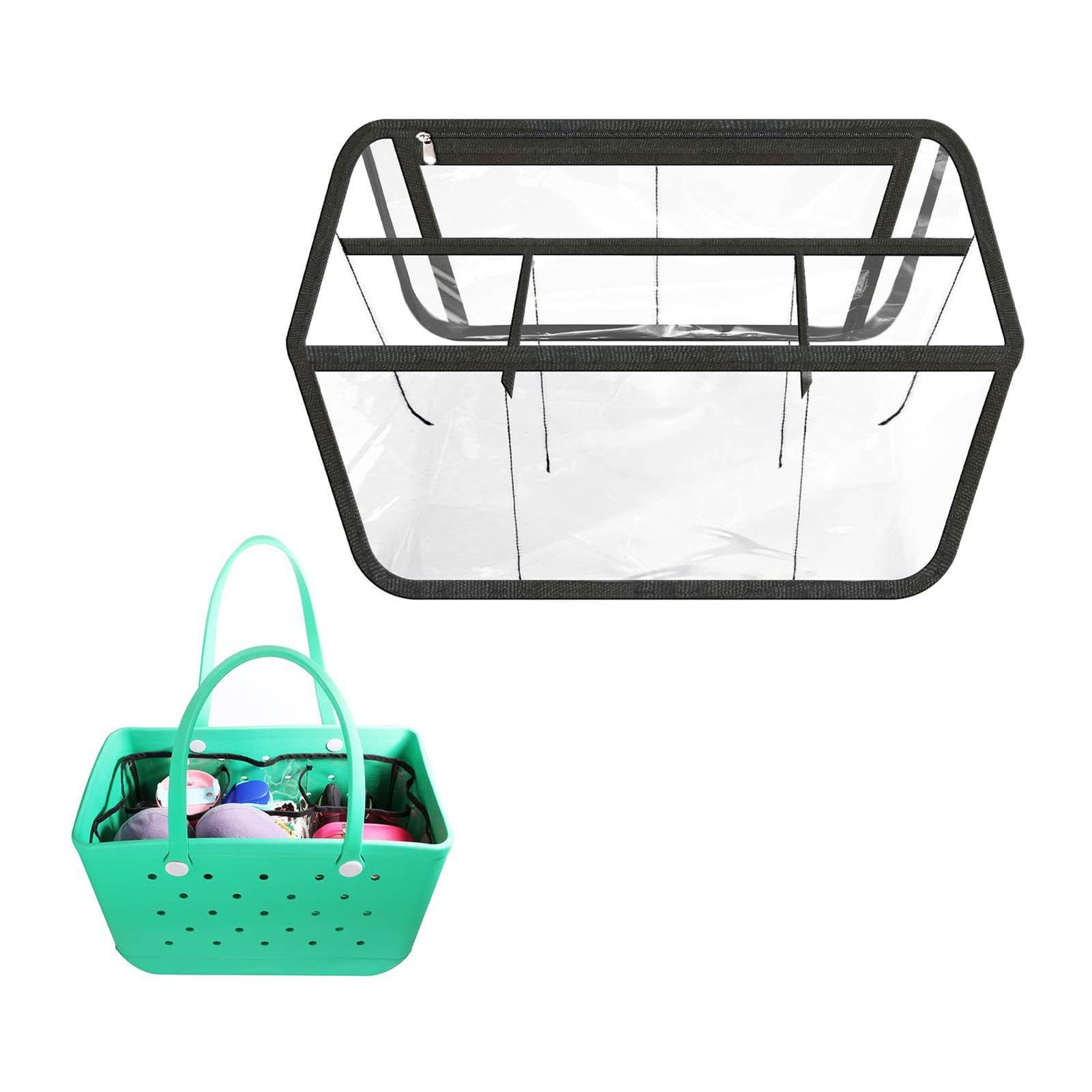 SUSUchens Clear Beach Bag with Protruded Hooks Waterproof Thick Zipper ...