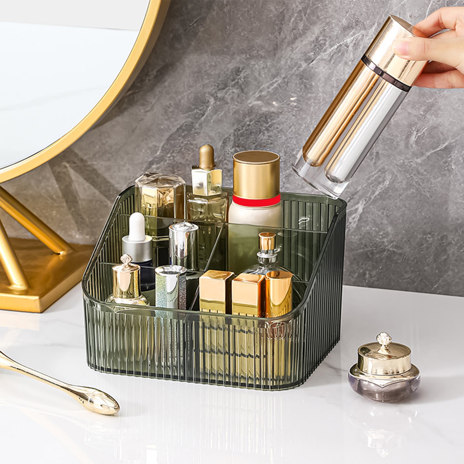 SUSUchens Clear Cosmetics Storage Box Organizer Multi-Compartments ...