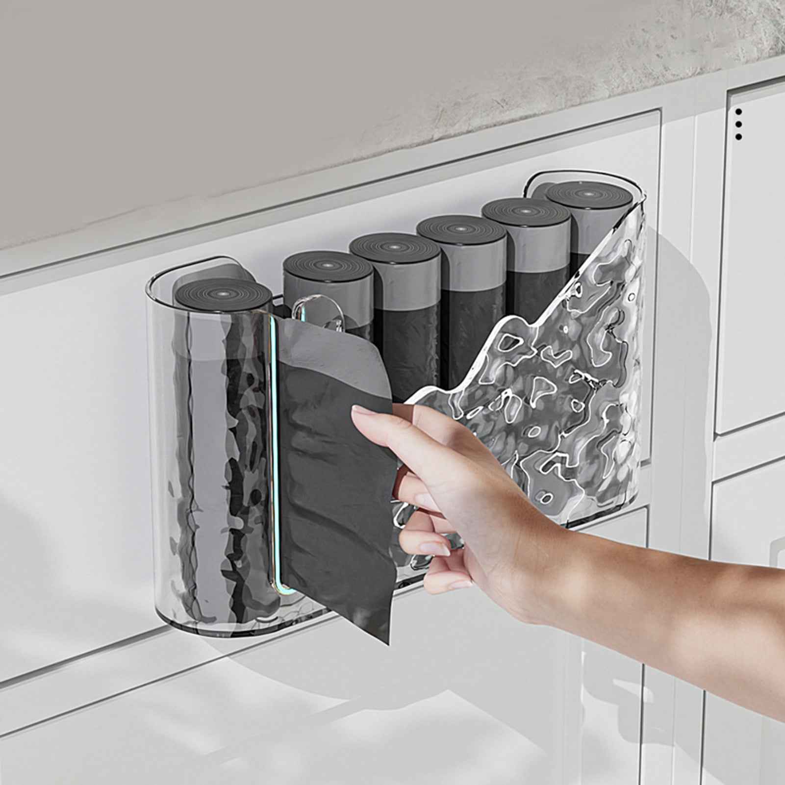 SUSUchens Clear Garbage Bag Storage Box Extra Length Height Wall ...