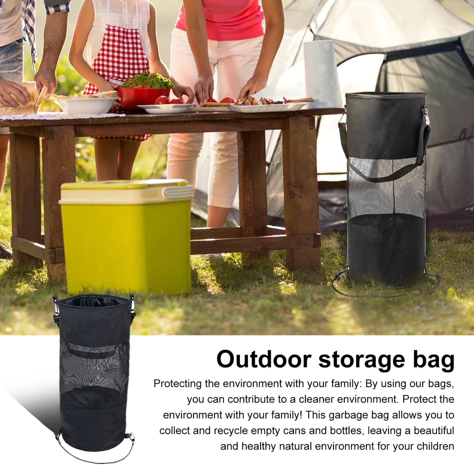 SUSUchens Collapsible Mesh Trash Can Garbage Bag Foldable Design Large ...