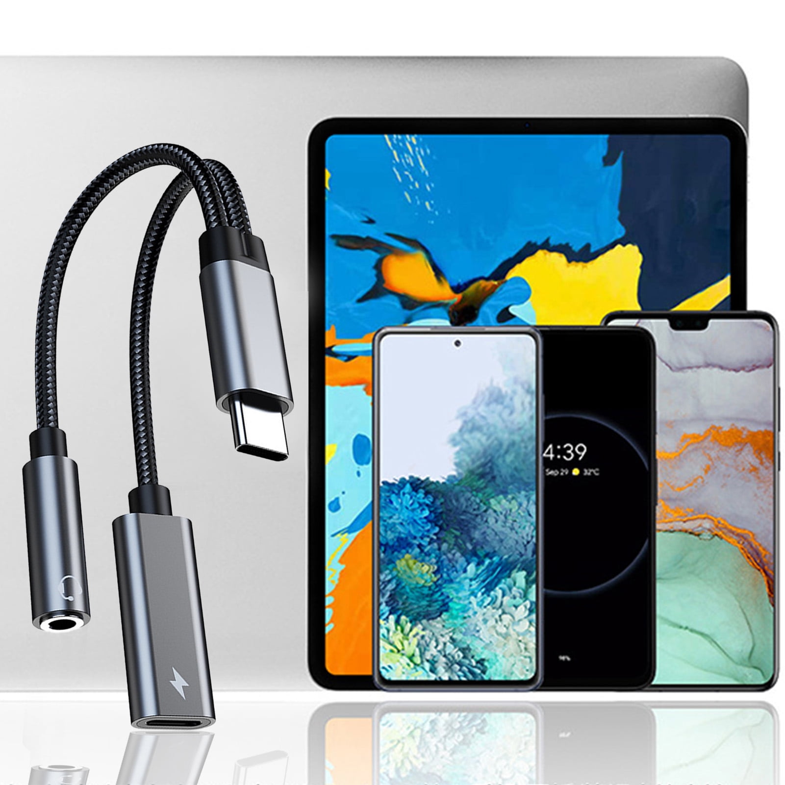 SUSUchens Converter Cable Multifunctional Noise Reduction Braided 2 in ...