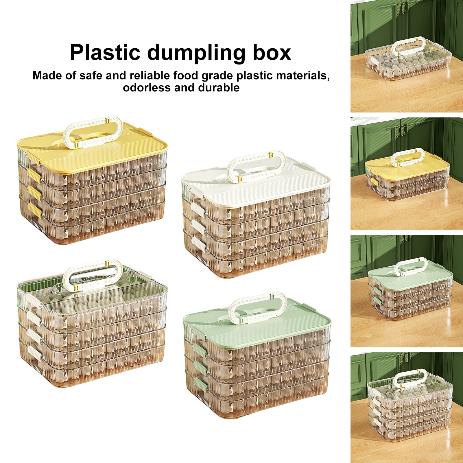 SUSUchens Crisper Box Dumpling Box Transparent Food Grade Timer Thick ...