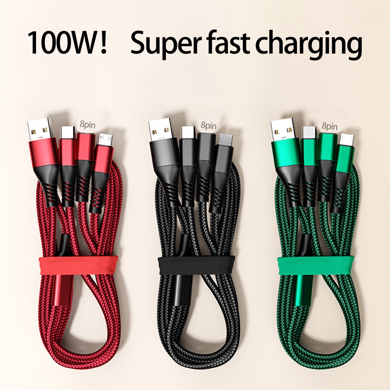 SUSUchens Data Cable Anti-winding 3-in-1 Independent Smart Chip Fast ...