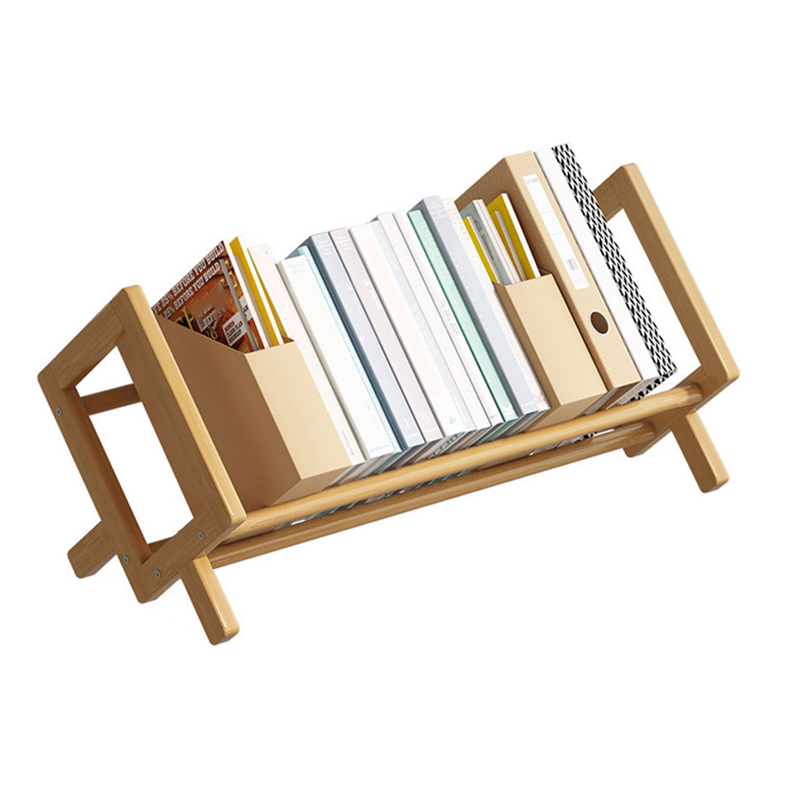 SUSUchens Desktop Book Shelf Bamboo Book Organizer Storage Rack Office ...