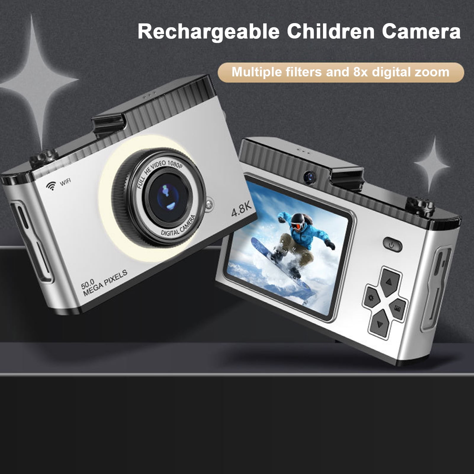 SUSUchens Digital Camera with Dual Lenses IPS Display Autofocus Zoom ...