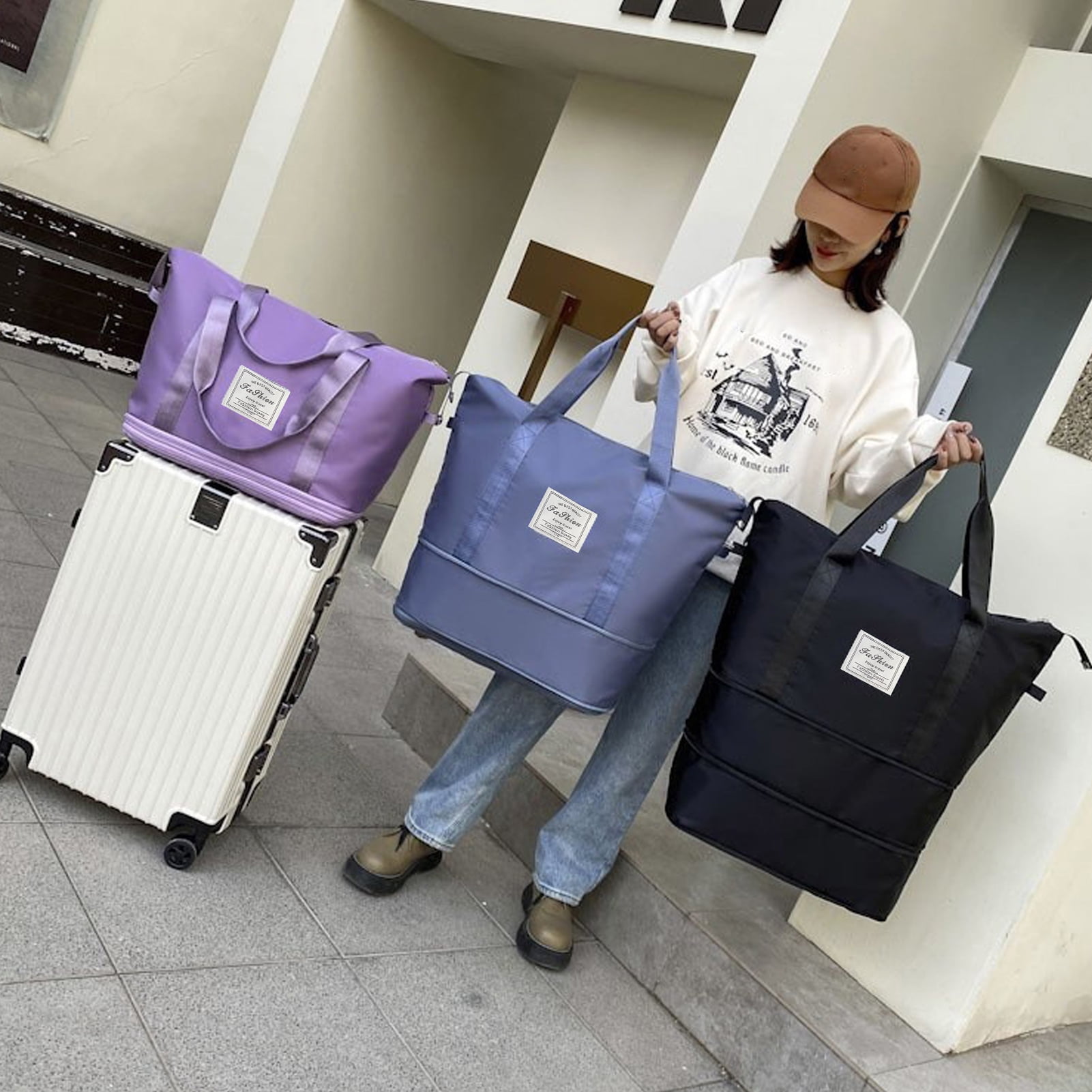 SUSUchens Duffle Bag Large Capacity Double Layers Wet And Dry Section ...