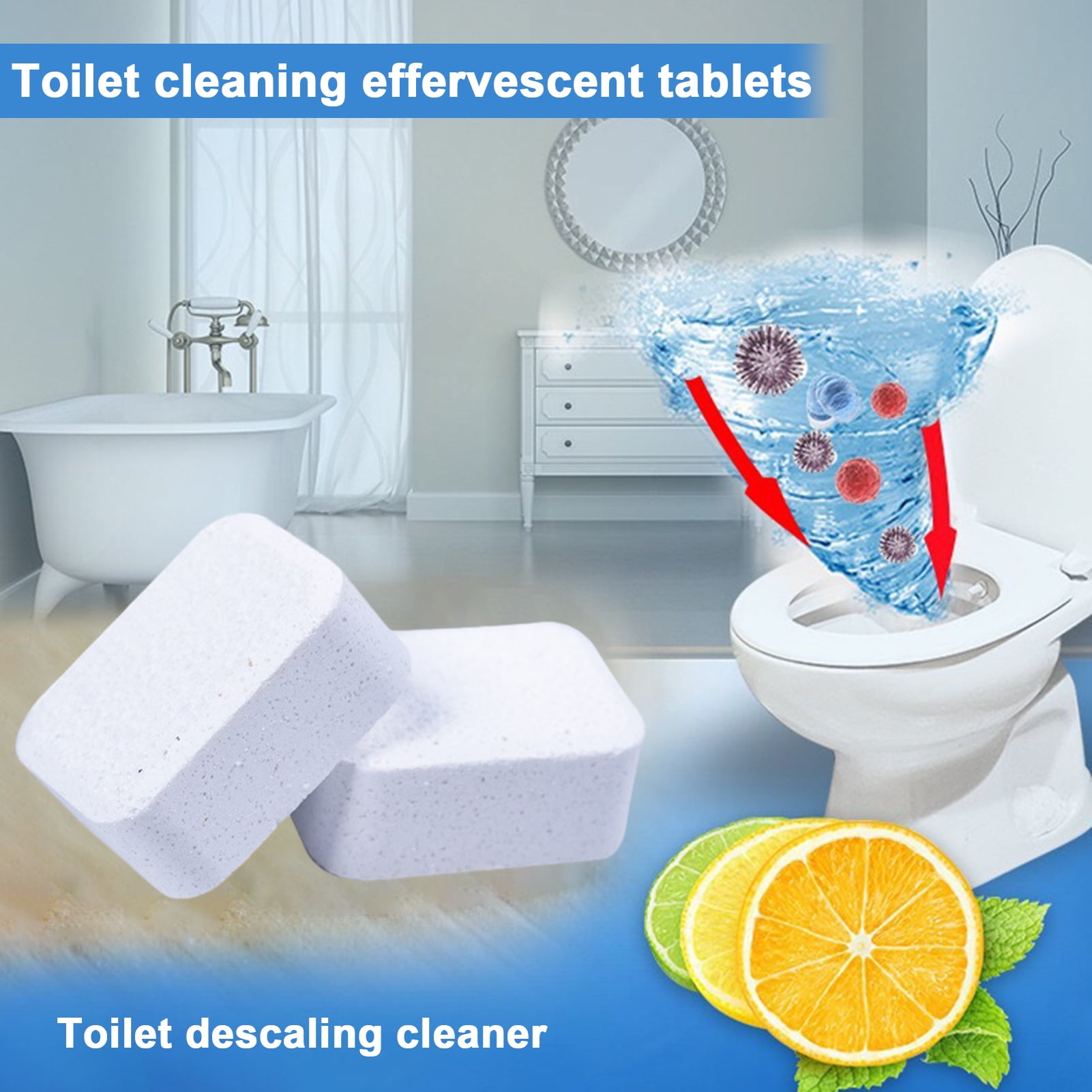 SUSUchens Effervescent Tablets Toilet Bowl Cleaner Powerful Cleaning ...
