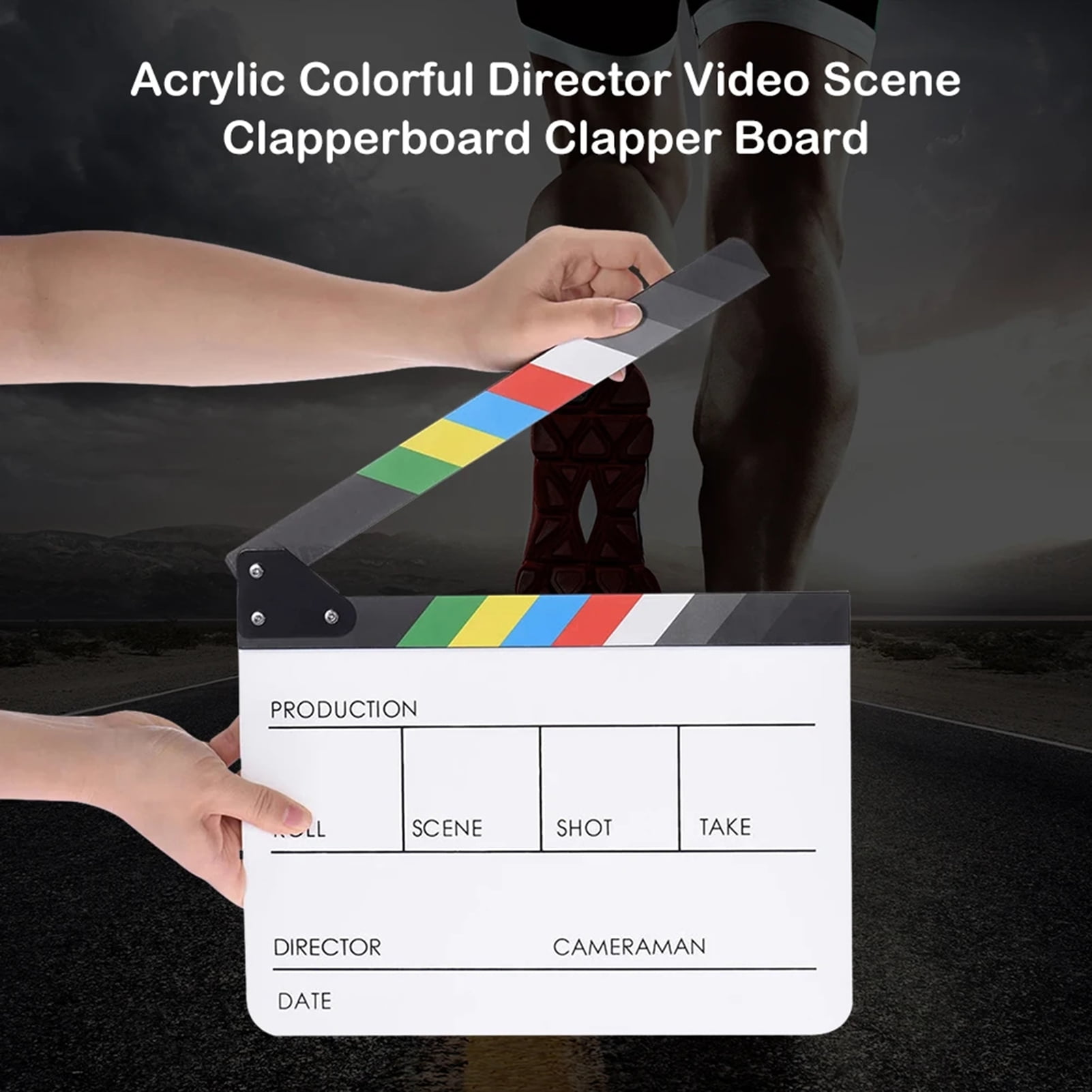 SUSUchens Film Clapper Board Acrylic Dry Erase Slate Colorful Director ...