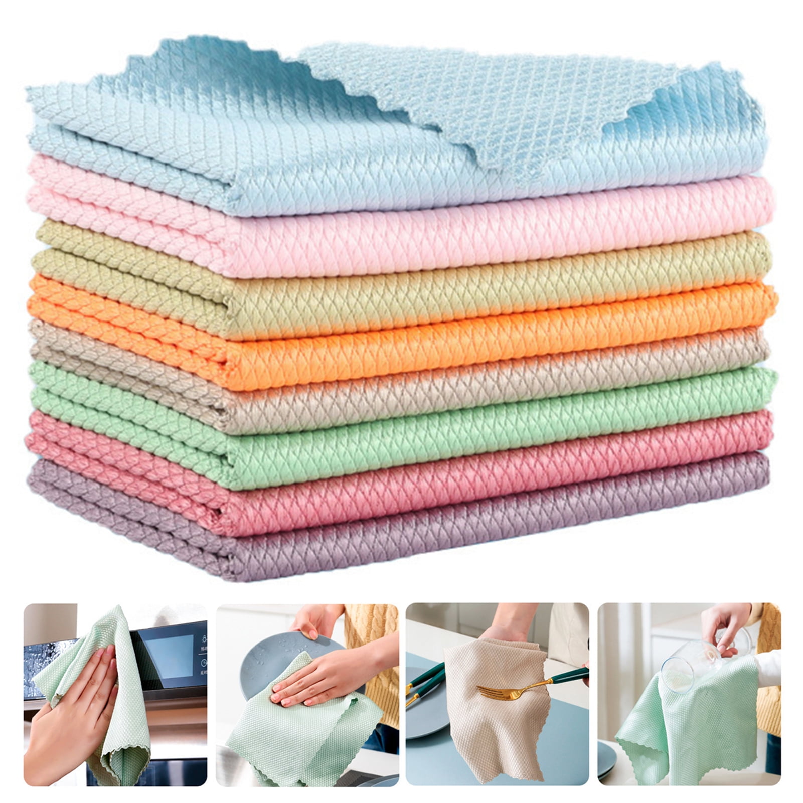 SUSUchens Fish Scale Cleaning Cloth Superfine Fiber Rag Lint Free High ...