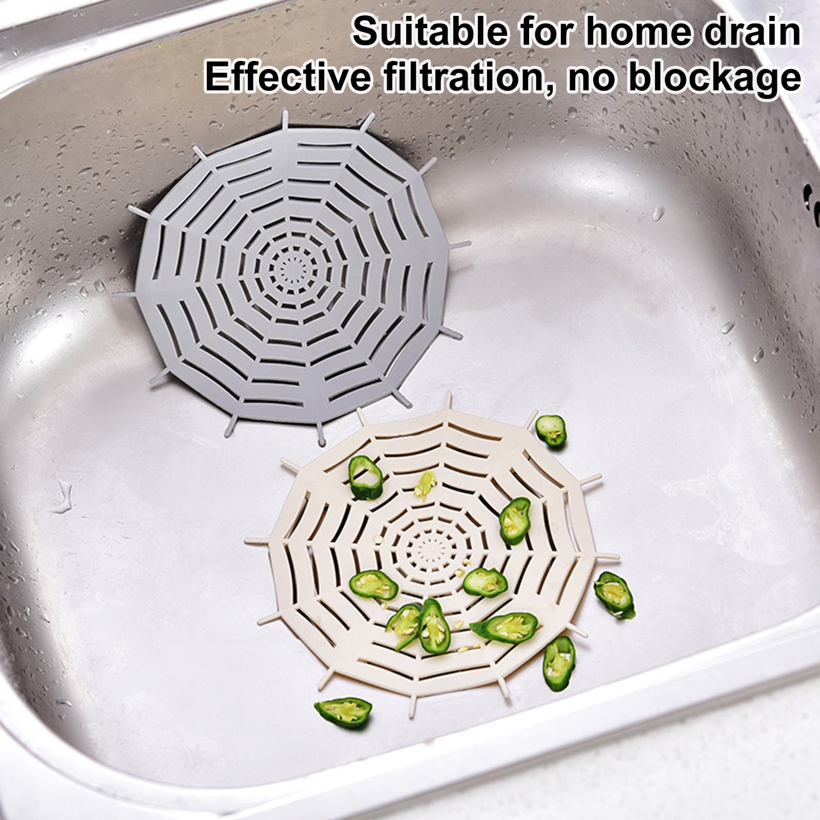 SUSUchens Flexible Sink Strainer Multipurpose TPR Anti-clogging Spider ...