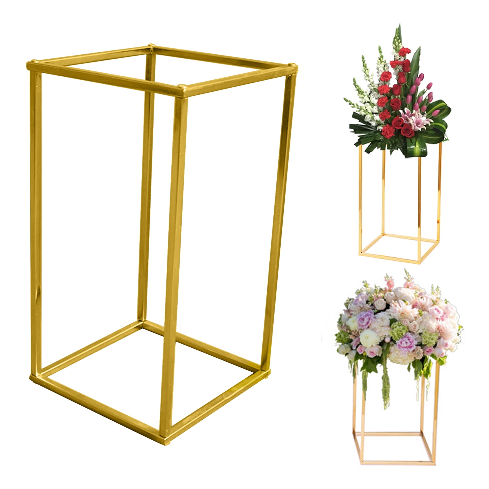 SUSUchens Flower Display Stand Gold Tall Floor Vase Plant Shelf ...