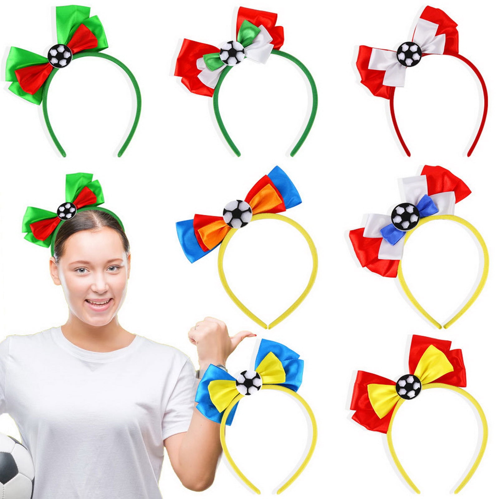 SUSUchens Football League Hair Hoop European Cup Themed Soccer Pattern ...