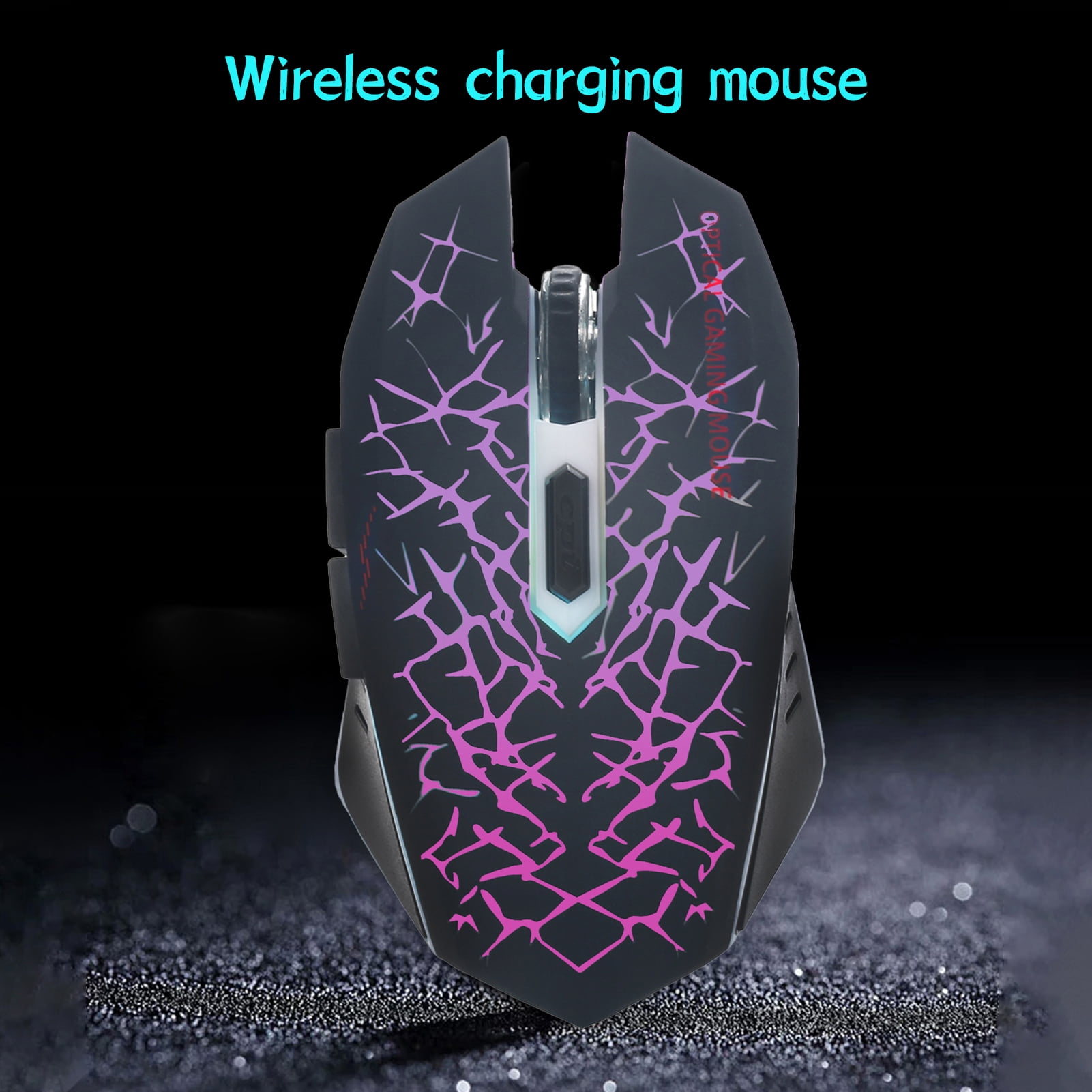 SUSUchens Gaming Mouse Silent Ergonomic ABS 2400DPI Adjustable 7 Color Backlight Mouse for PC ...