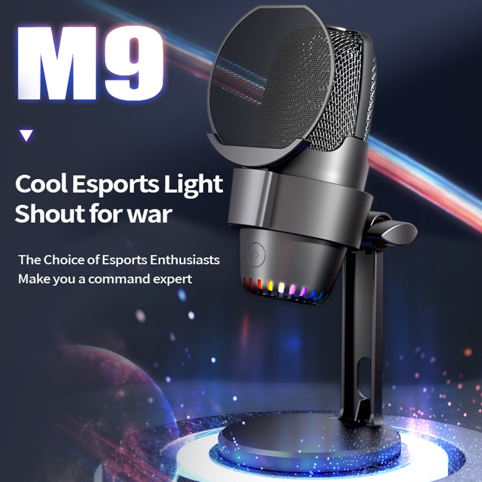SUSUchens Gaming USB Microphone Dynamic RGB Lighting Effects Noise ...