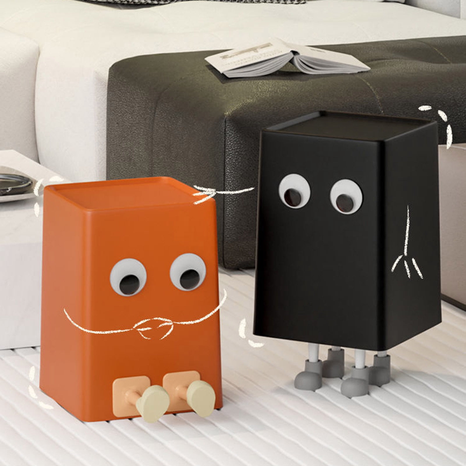 SUSUchens Garbage Can Adorable Cartoon Shaped Plastic Trash Can Odor ...