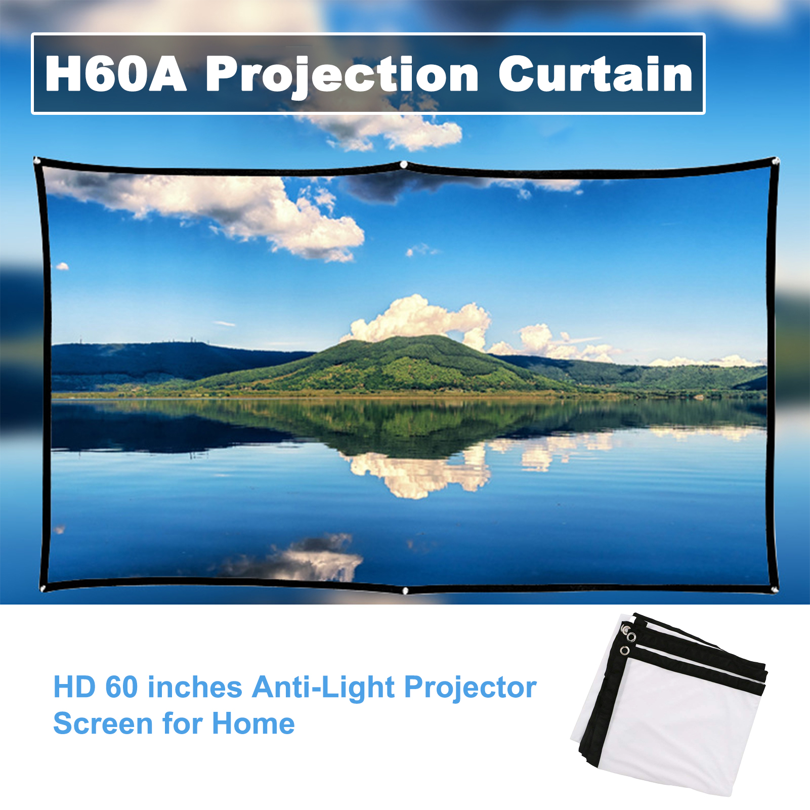 SUSUchens H60A Projection Curtain 16:9 High Clarity 60 inches Anti ...