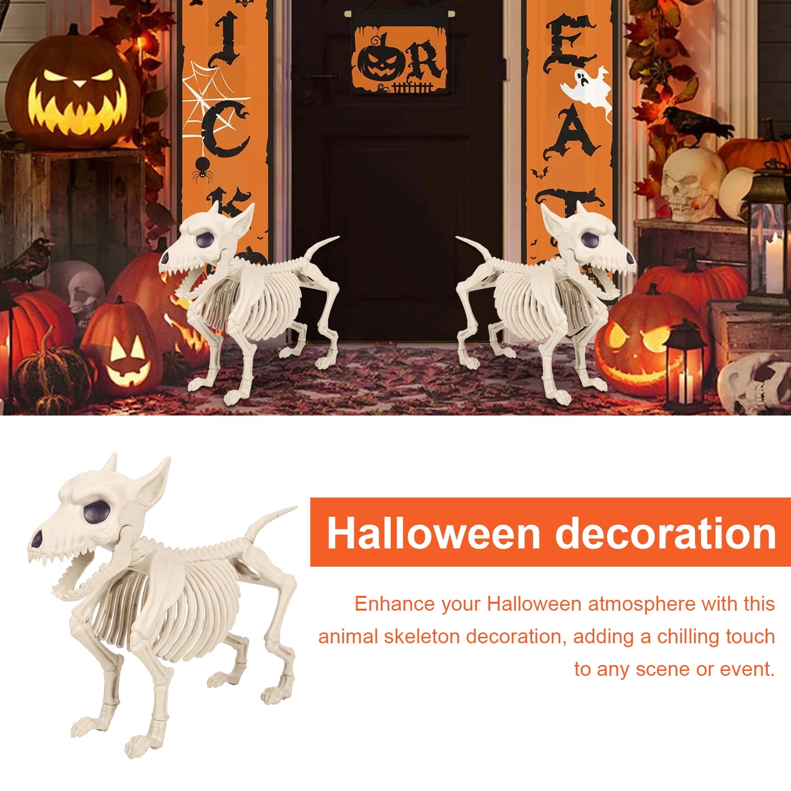 SUSUchens Halloween Dog Skeleton Ornament Realistic Plastic Animal Bone ...