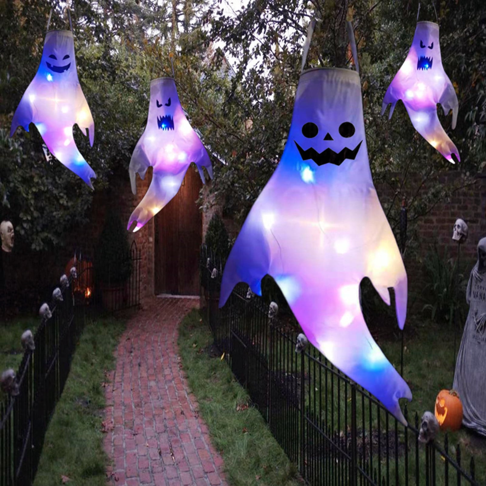 SUSUchens Halloween Ghost Decoration Large Hanging Ghost with LED ...