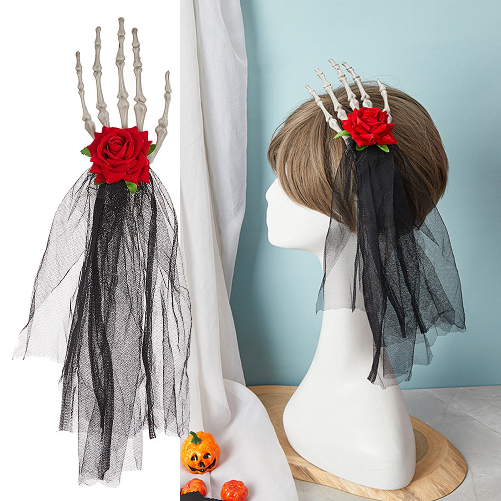 SUSUchens Halloween Hair Clips Skeleton Hands Bone Hairpin Devil Claw ...