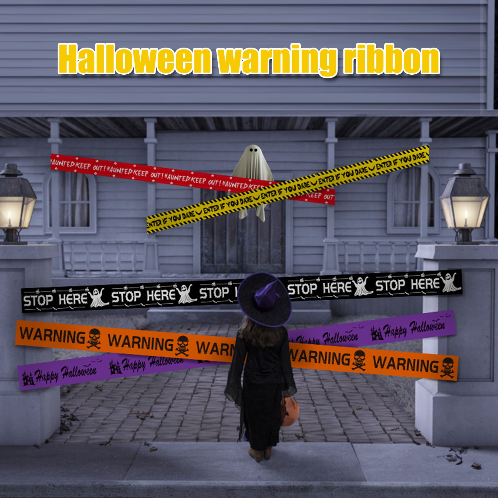 SUSUchens Halloween Warning Tape Plastic Skull Keep Out Danger Ribbon ...