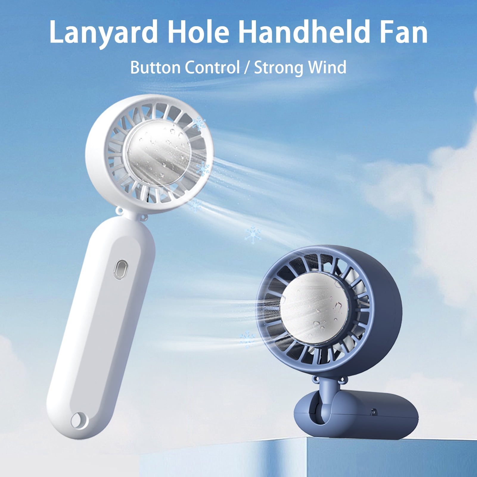 SUSUchens Handheld Fan 3 Speeds Strong Wind Button Control Handsfree ...