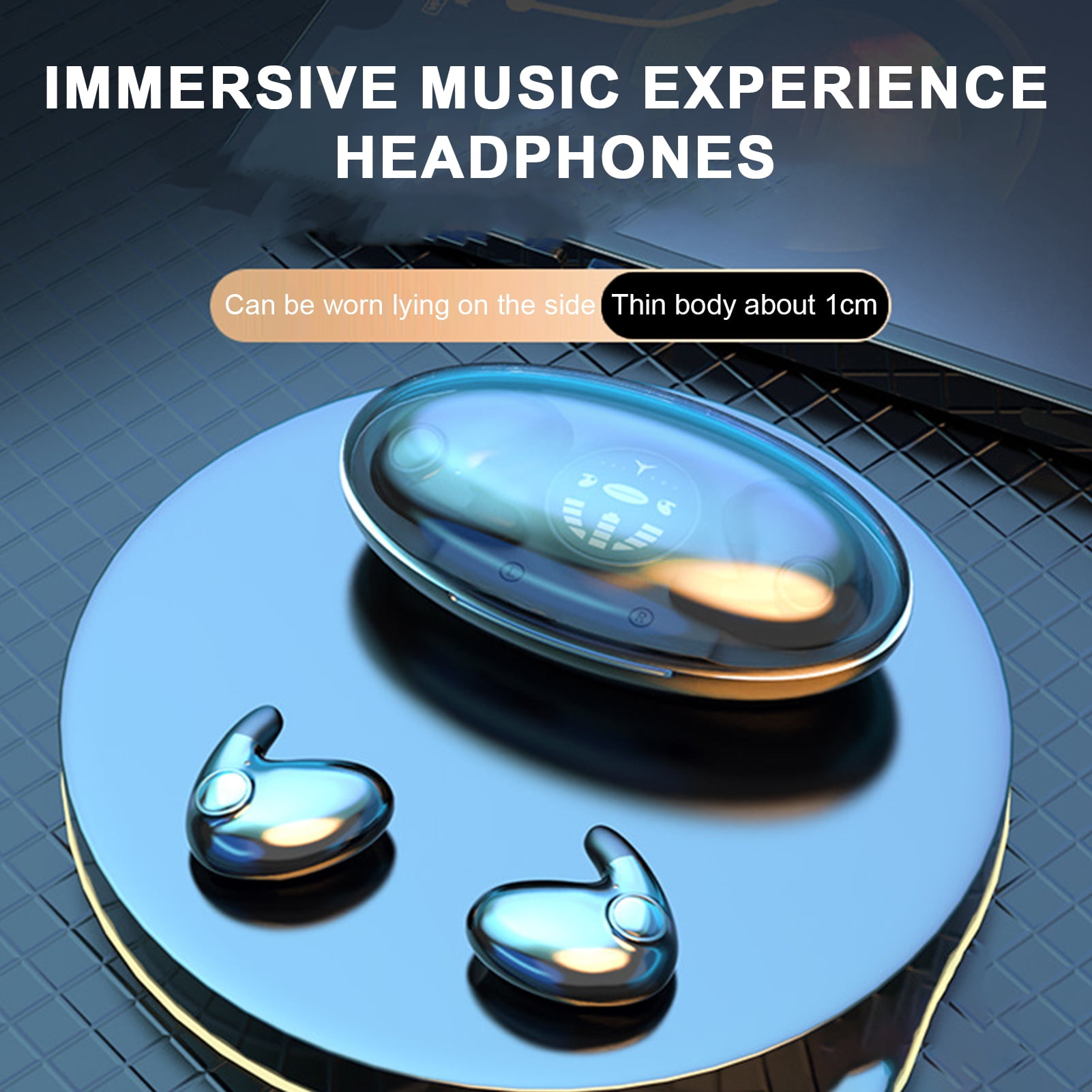 SUSUchens Invisible Sleep Wireless Earphone 360 Surround Sound IPX5 ...