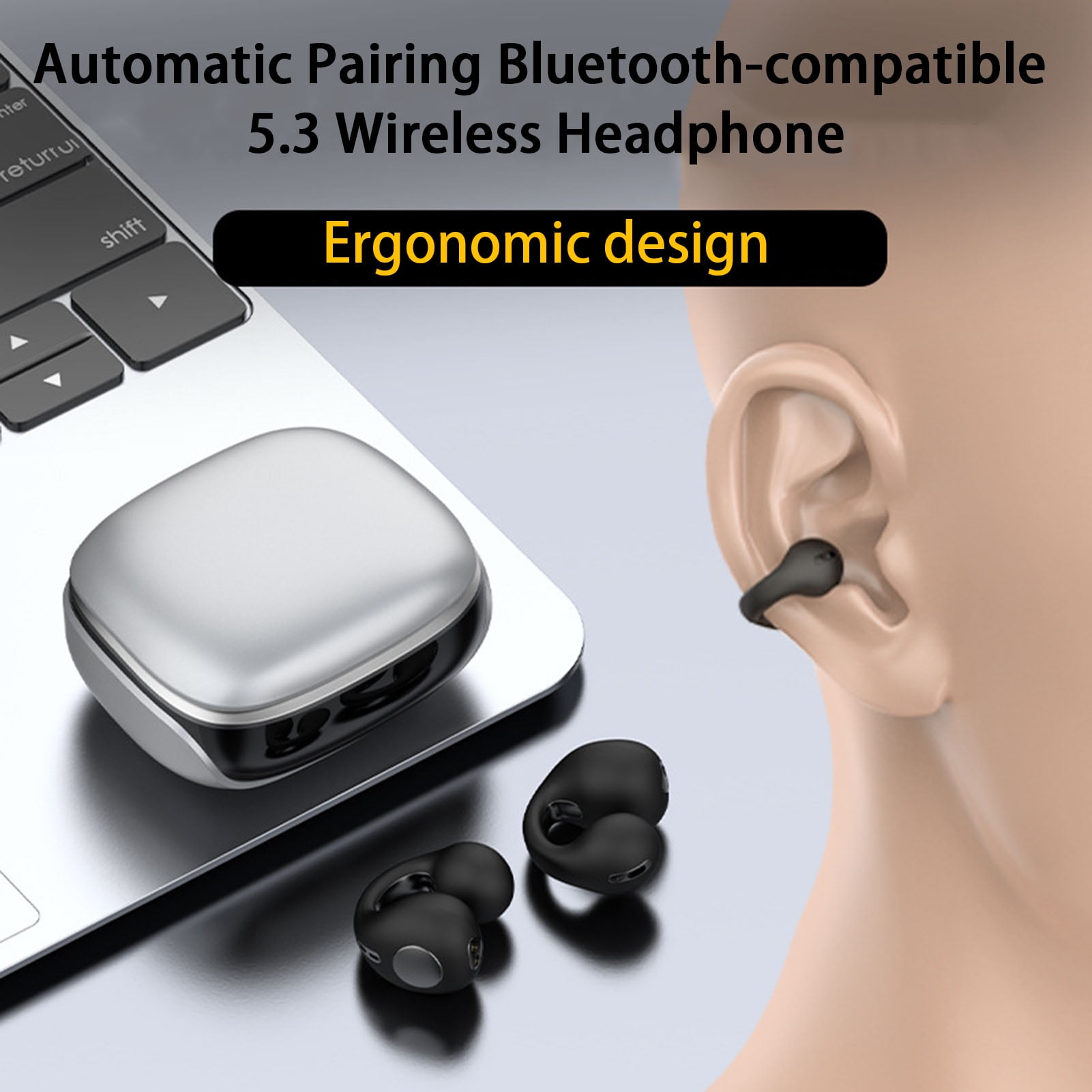 SUSUchens JX80 Wireless Earbud HiFi Stereo Surround Bone Conduction LED ...