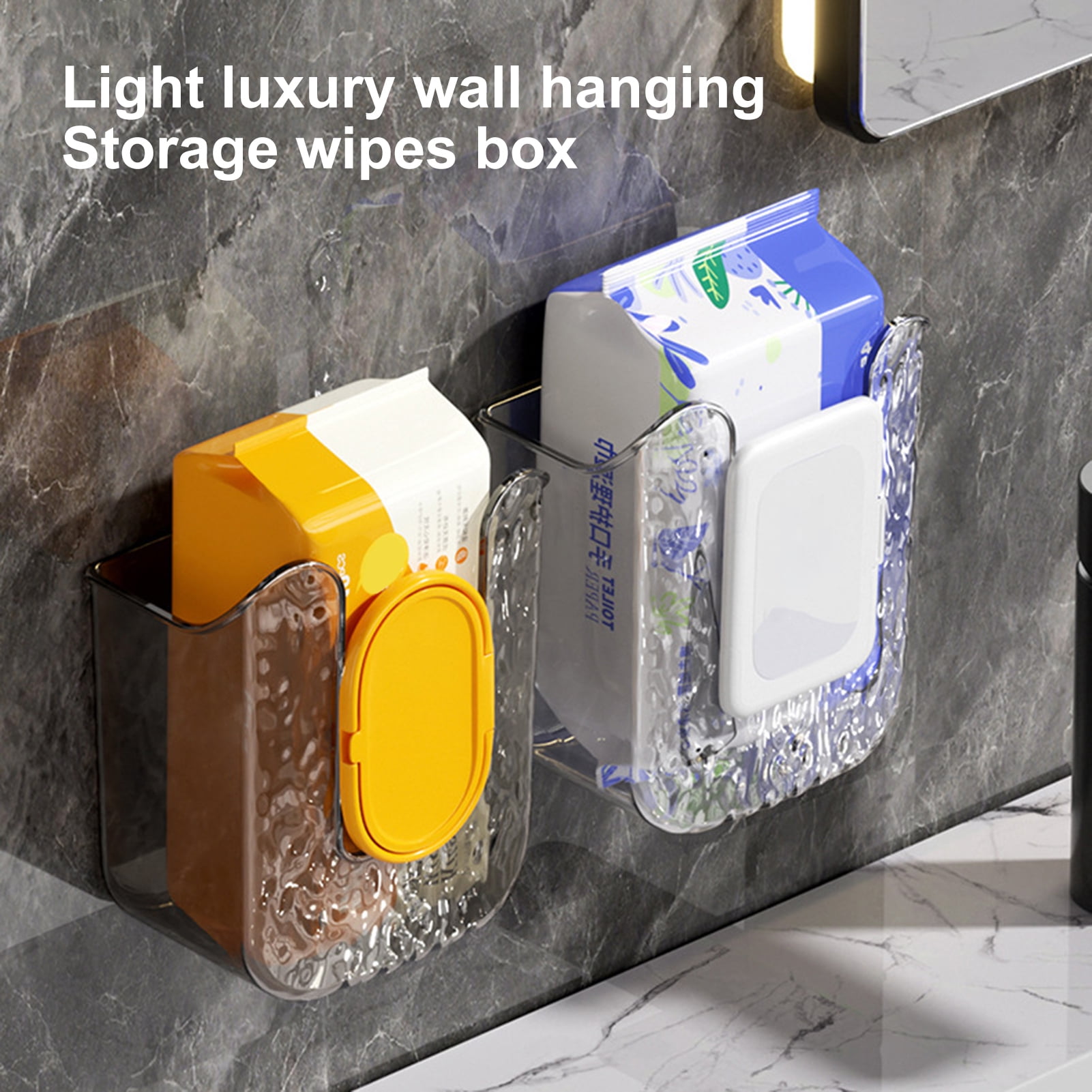 SUSUchens Kitchen Wipes Storage Box Transparent Wall-mounted Punch-free ...