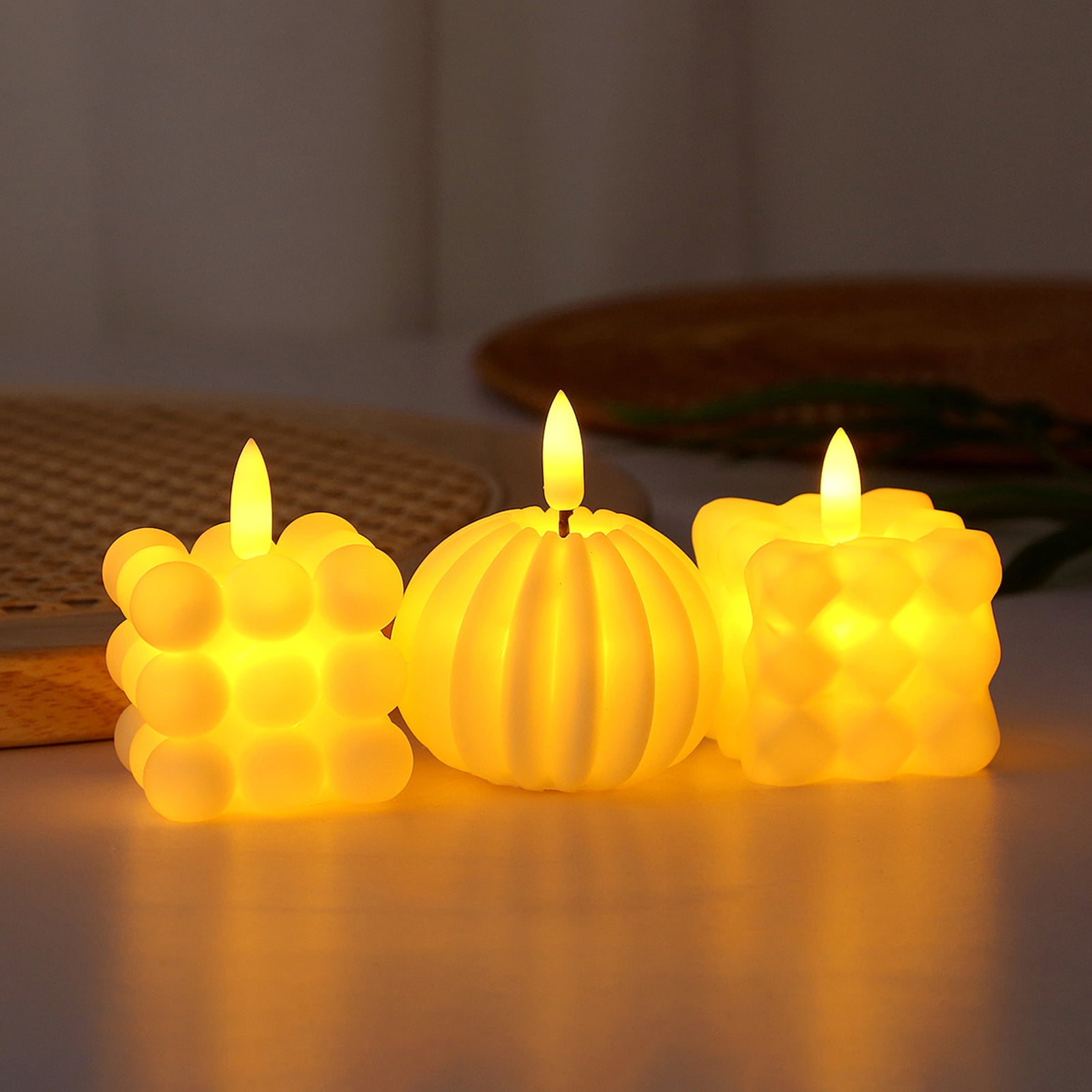 SUSUchens Magic Bubble Candle Light Battery Operated Flickering ...