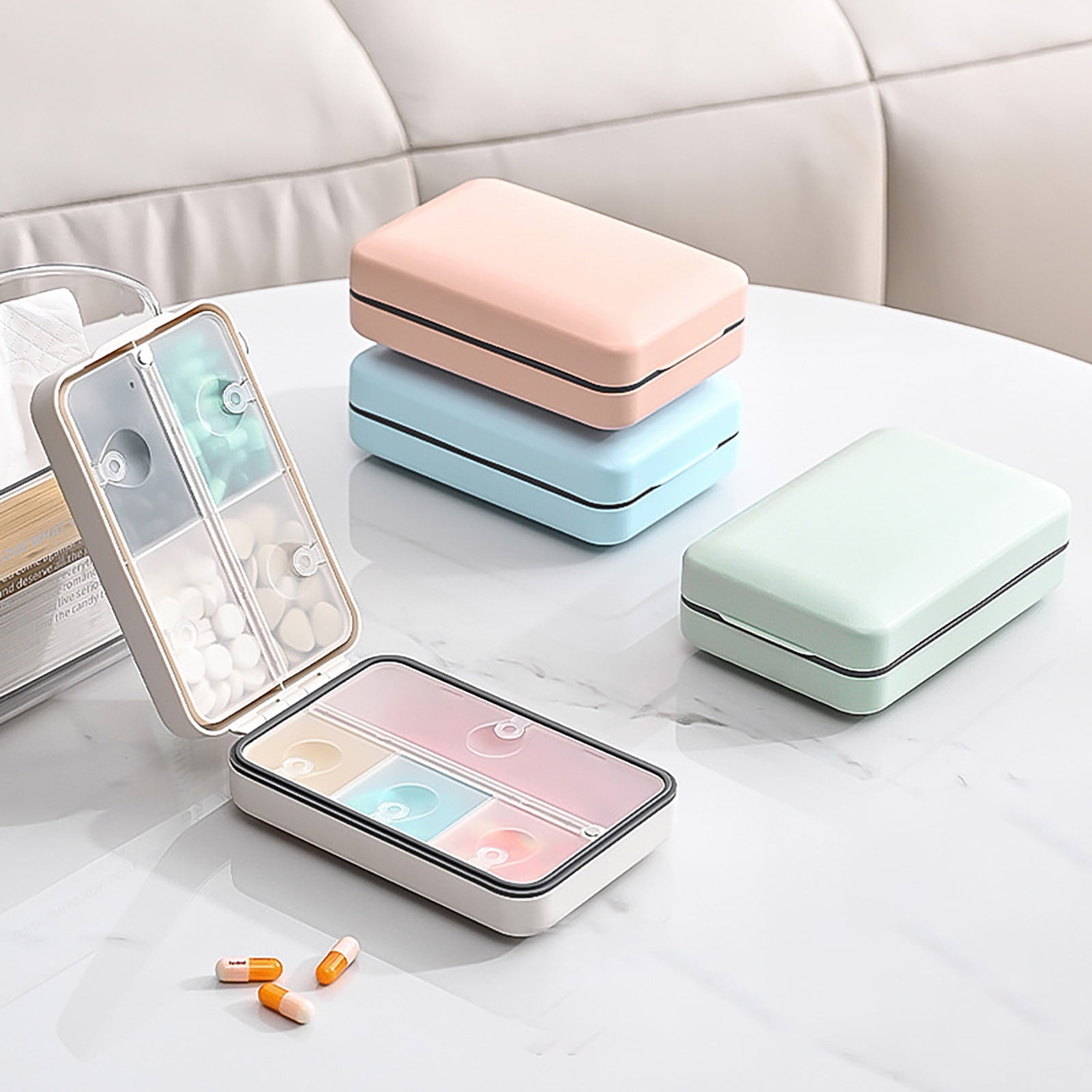 SUSUchens Magnetic Pill Box Waterproof Good Seal 7 Days Weekling Pill ...