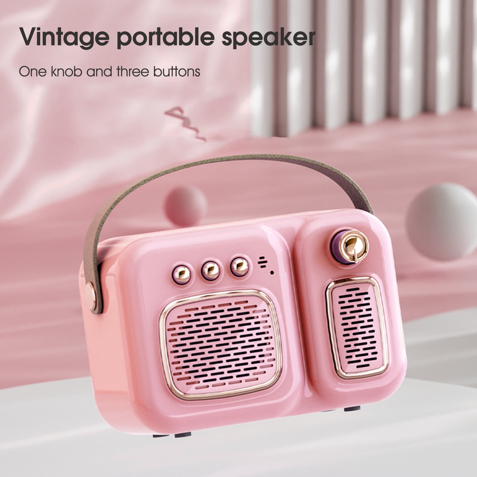 SUSUchens Mini Speaker Vintage Long Battery Life HD-compatible Hands ...