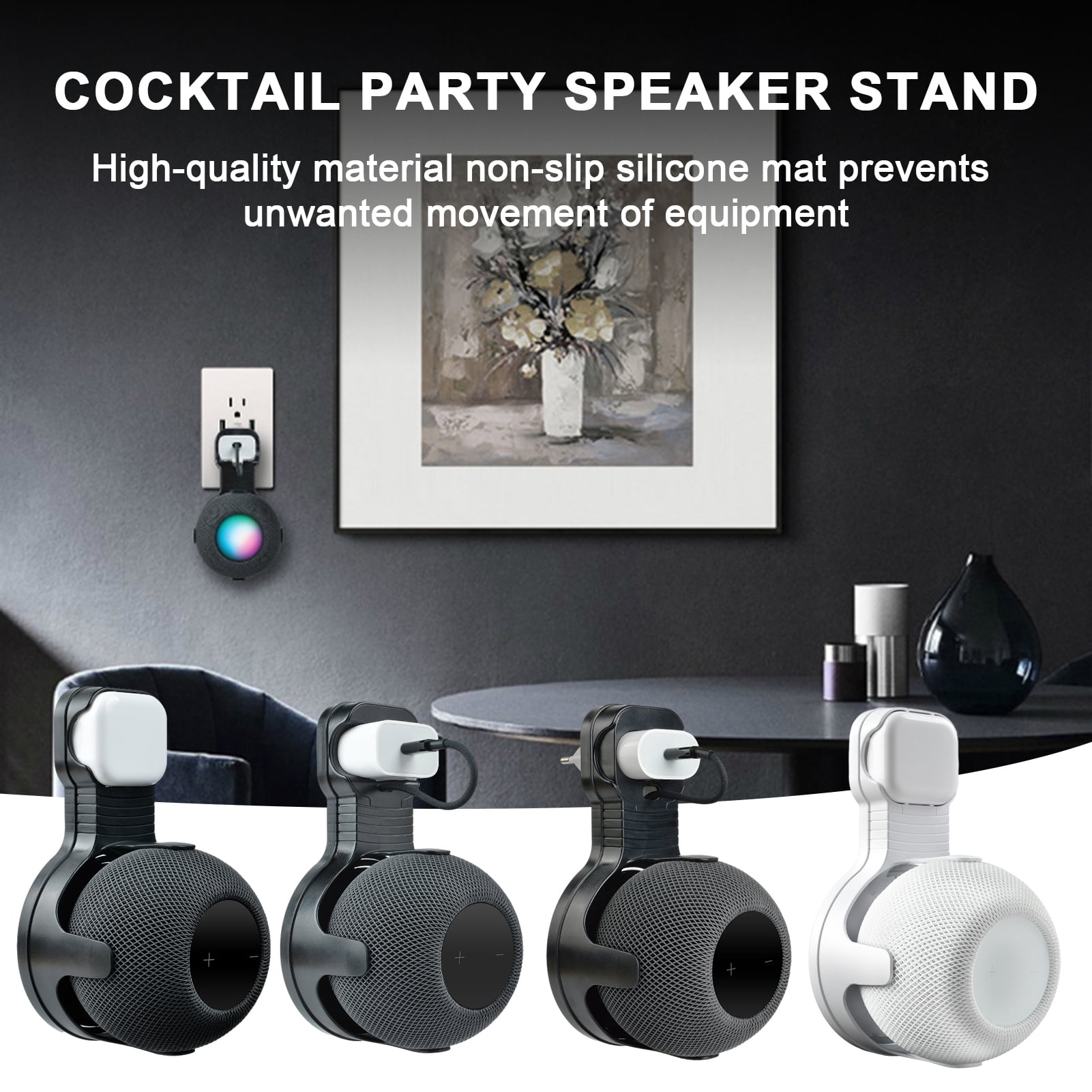 SUSUchens Mini Wall Mount Speaker Shelf Space Saving with Hidden Cable ...
