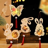 SUSUchens New Year Lantern LED Glowing Rabbit Lantern DIY Paper Craft ...