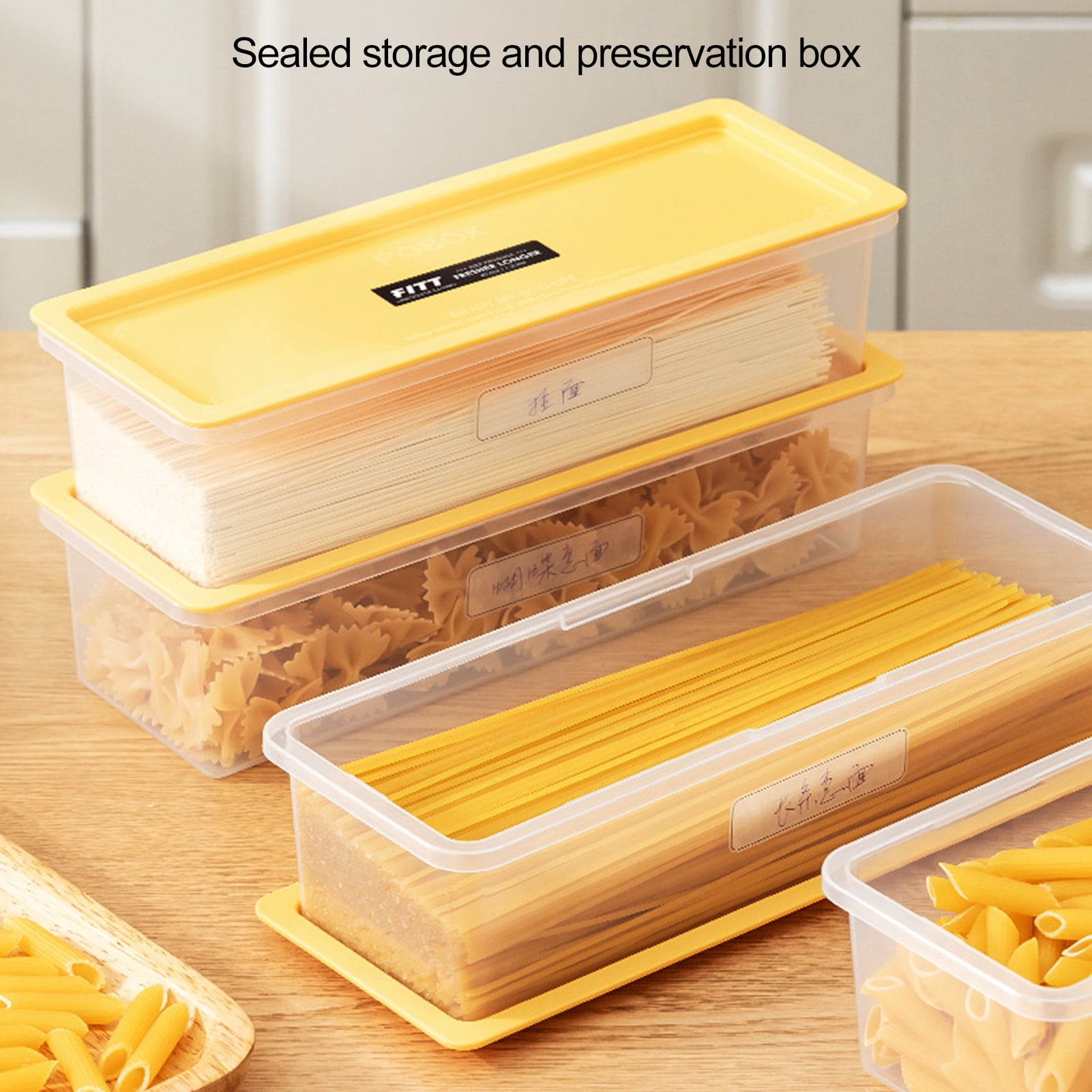 SUSUchens Noodle Storage Box Microwavable Airtight Lid Rectangle ...