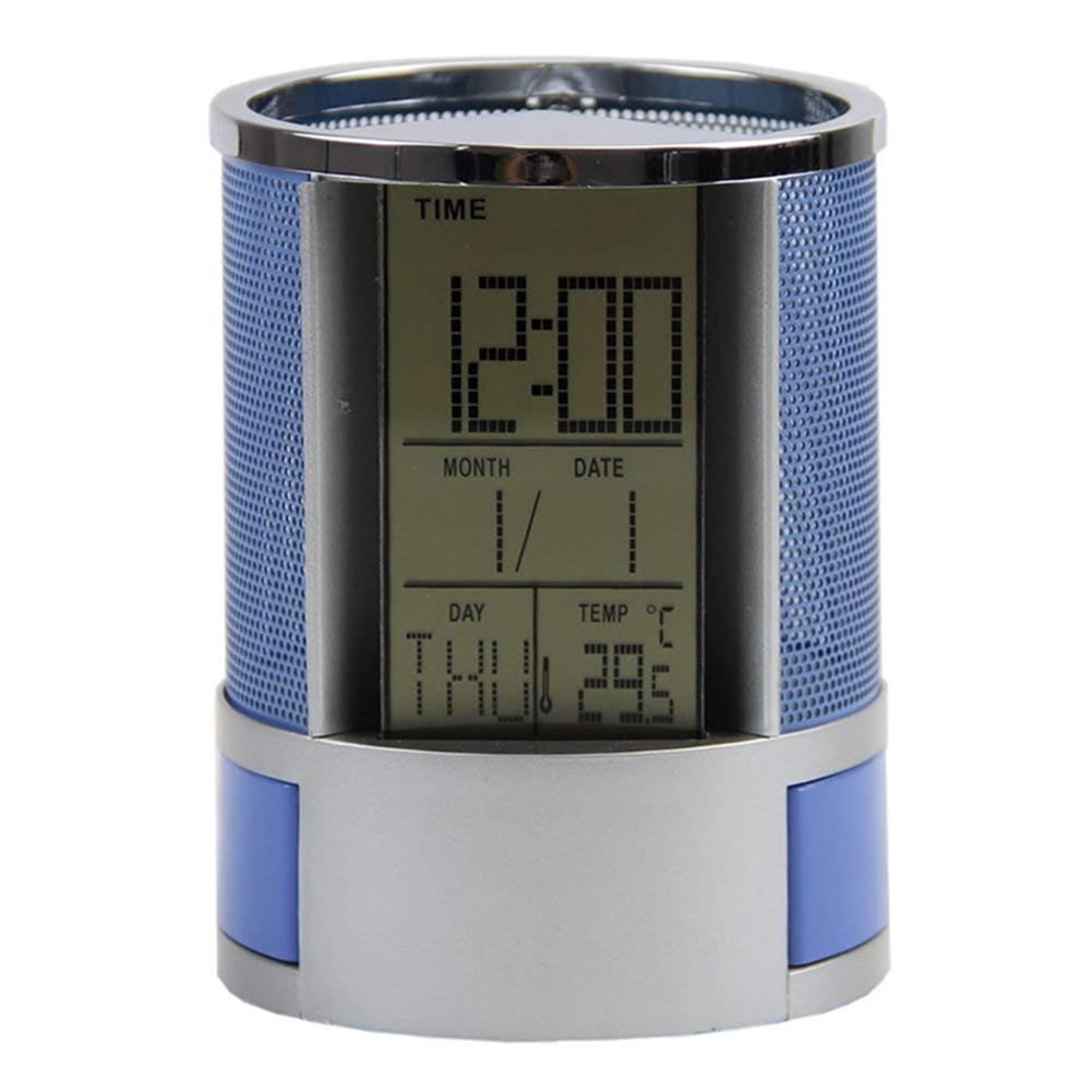 SUSUchens Office LCD Alarm Clock Time Temperature Display Pen Pencil ...