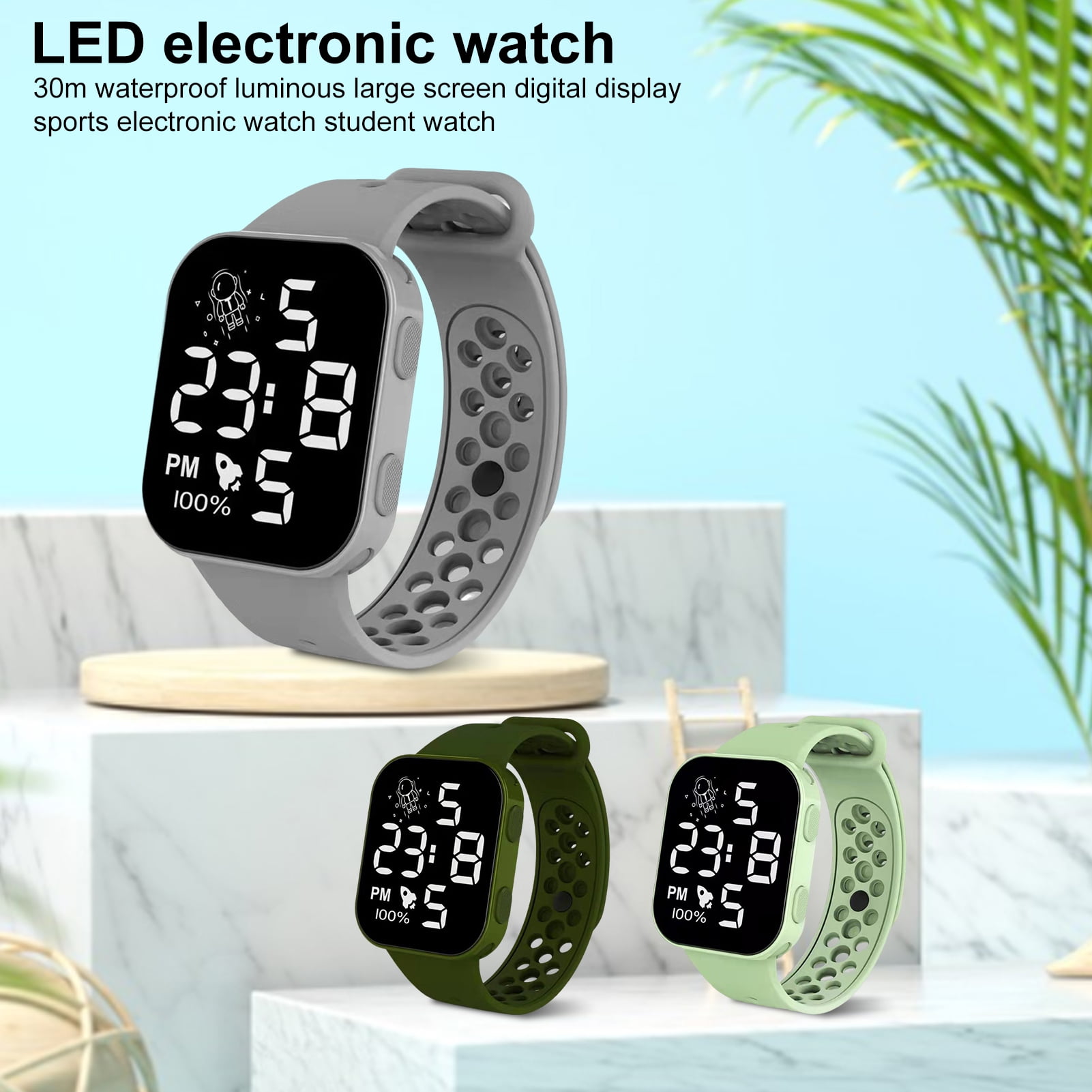 SUSUchens P1 Electronic Watch Waterproof Week Date Display Touch ...