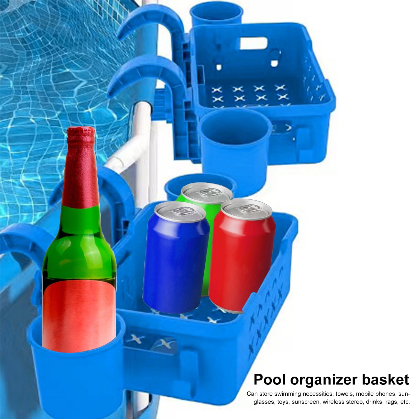 SUSUchens Poolside Storage Basket Above Ground Pool Hanging Basket with ...