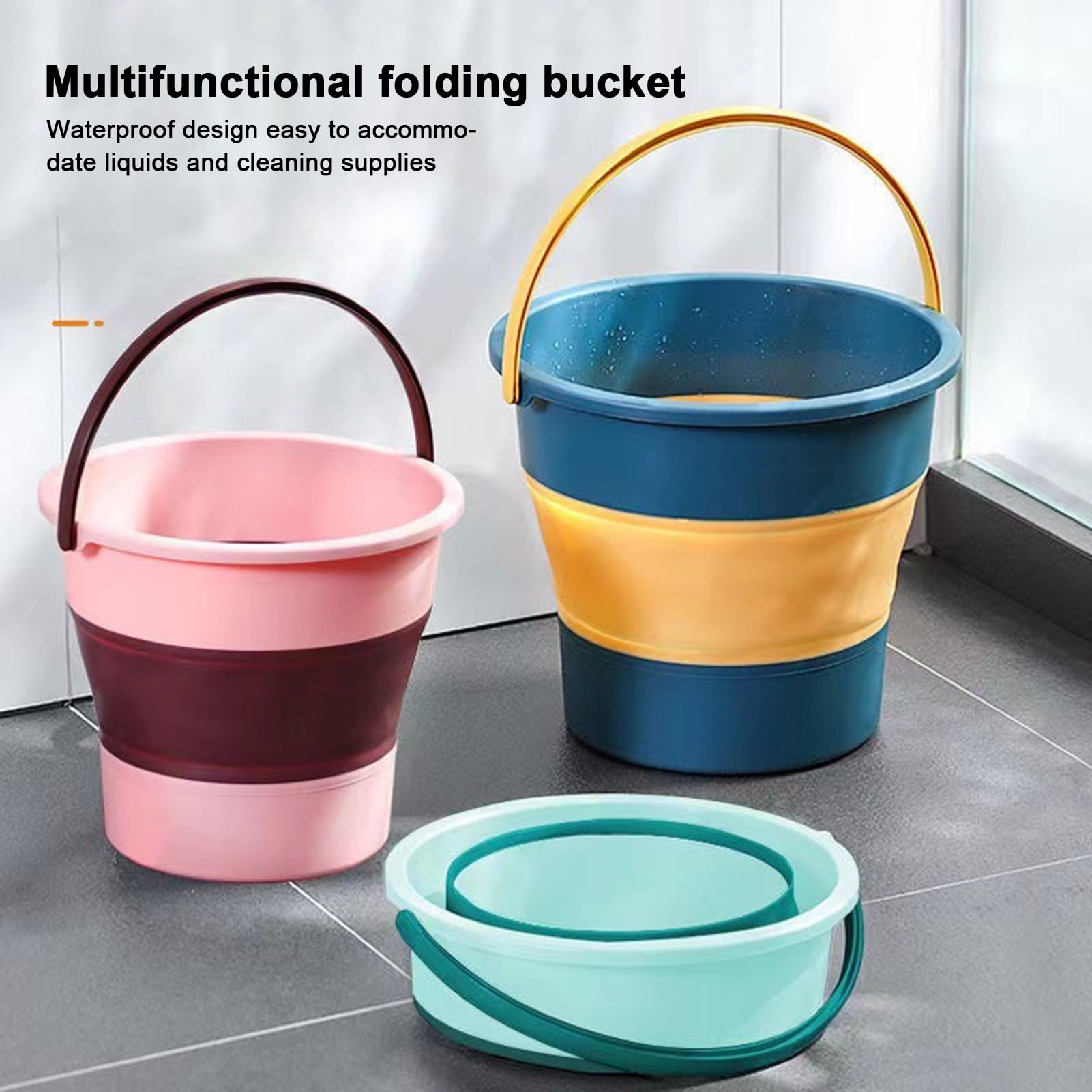 SUSUchens Portable Folding Bucket Convenient Space-saving Design Water ...