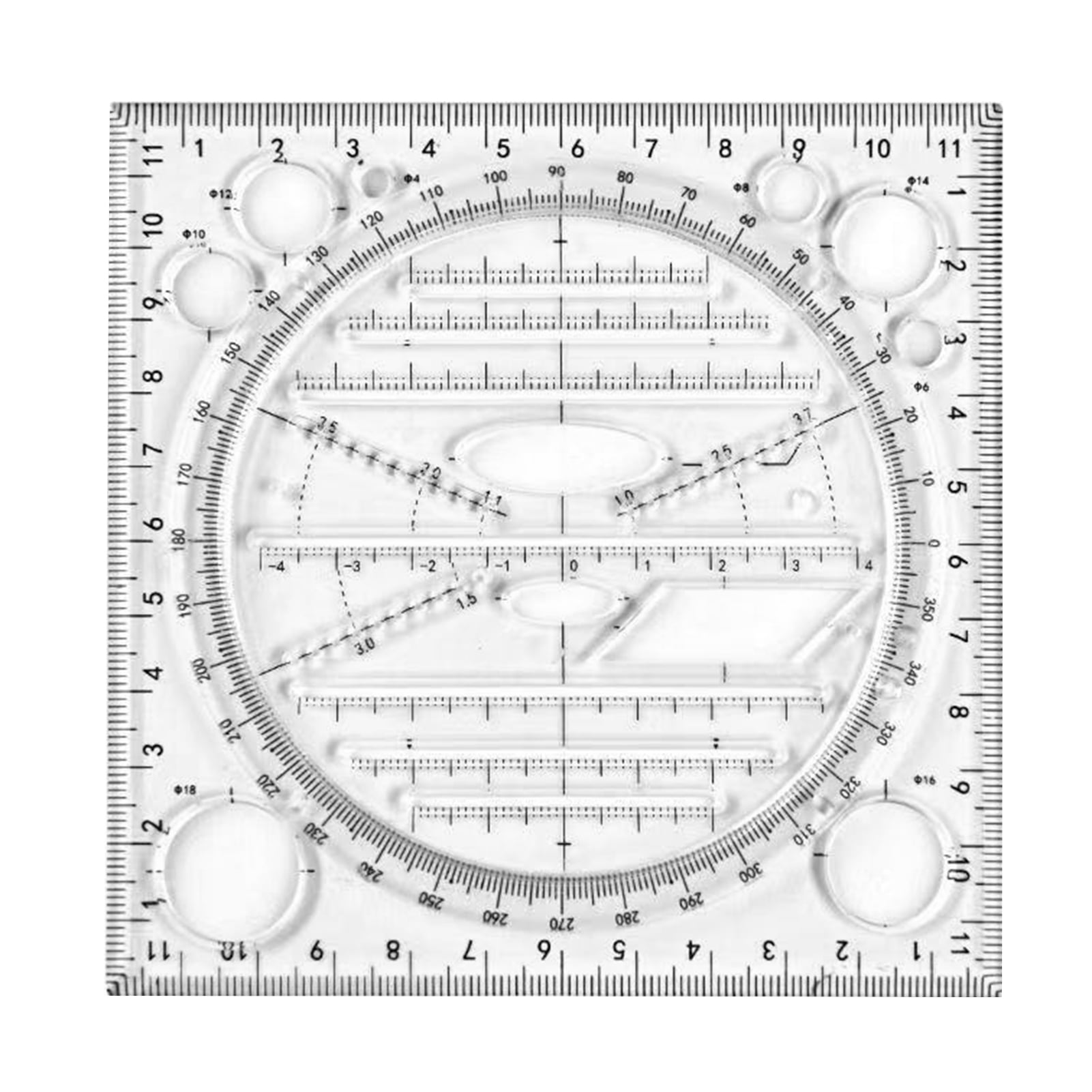 SUSUchens Precision Scale Measuring Ruler Round Corner Plastic Wide ...