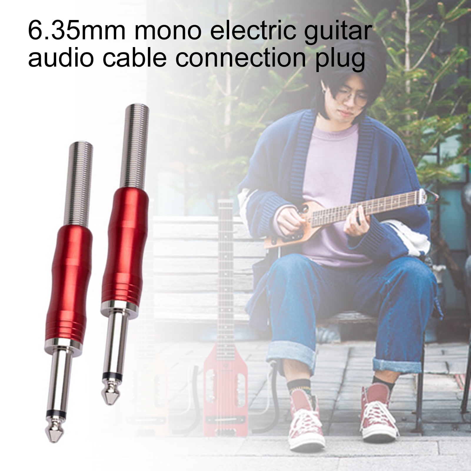 SUSUchens Professional 6.35mm Mono Plug Assembly Wire Connector Audio ...