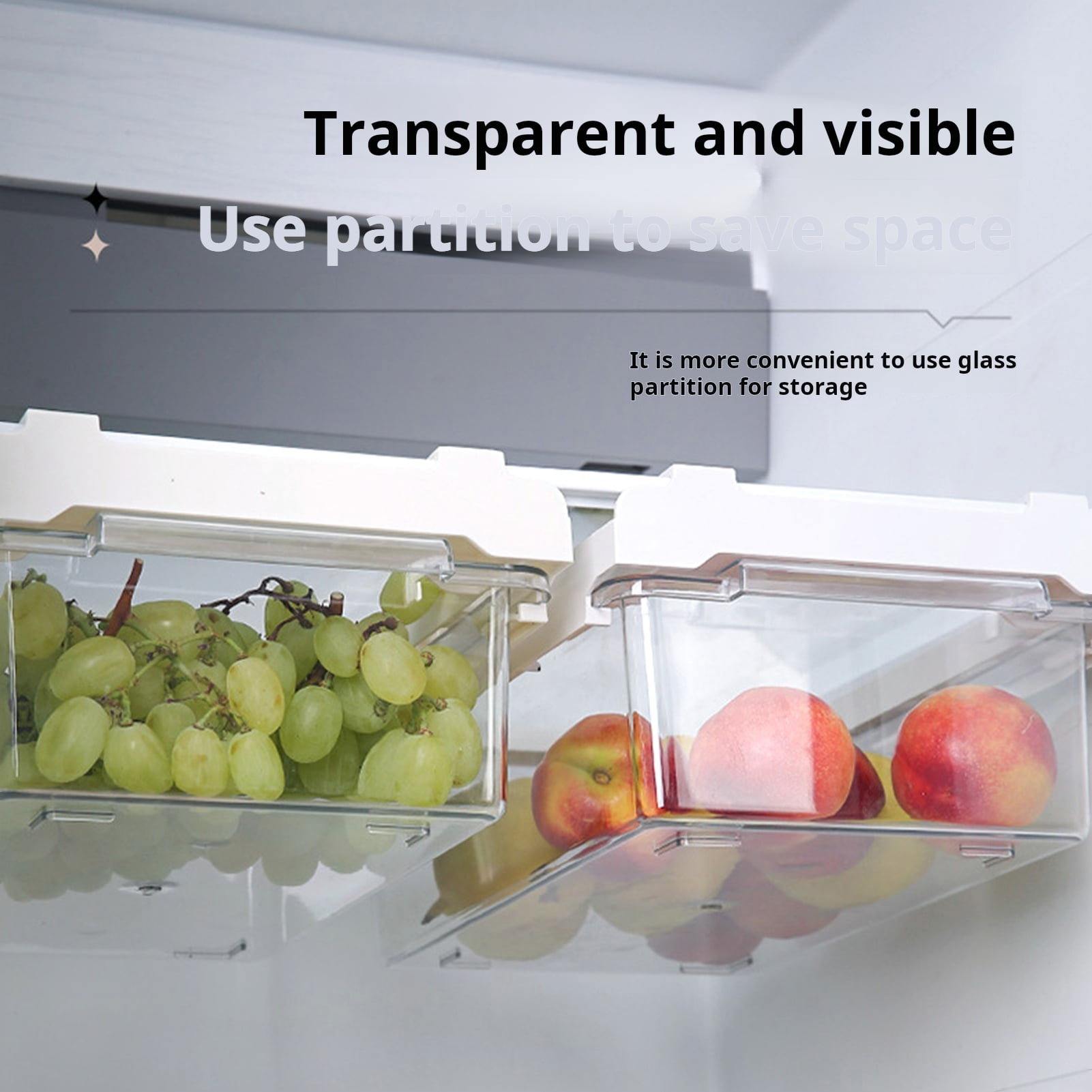SUSUchens Pull-out Fridge Drawer Organizer Storage Box Large Capacity ...