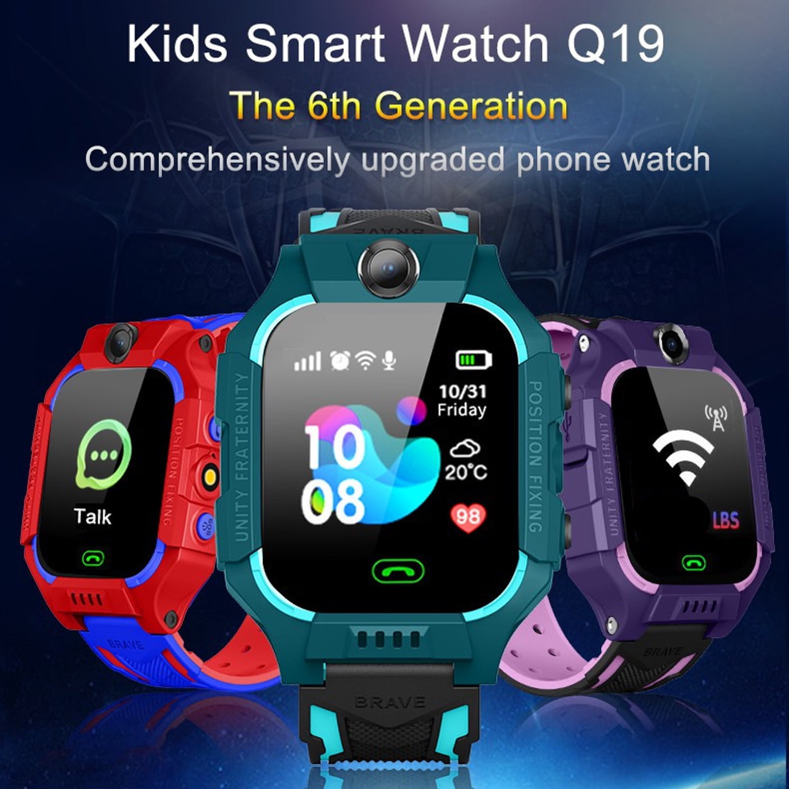 SUSUchens Q19 Kids Smart Watch HD-compatible Display Sensitive Touch ...