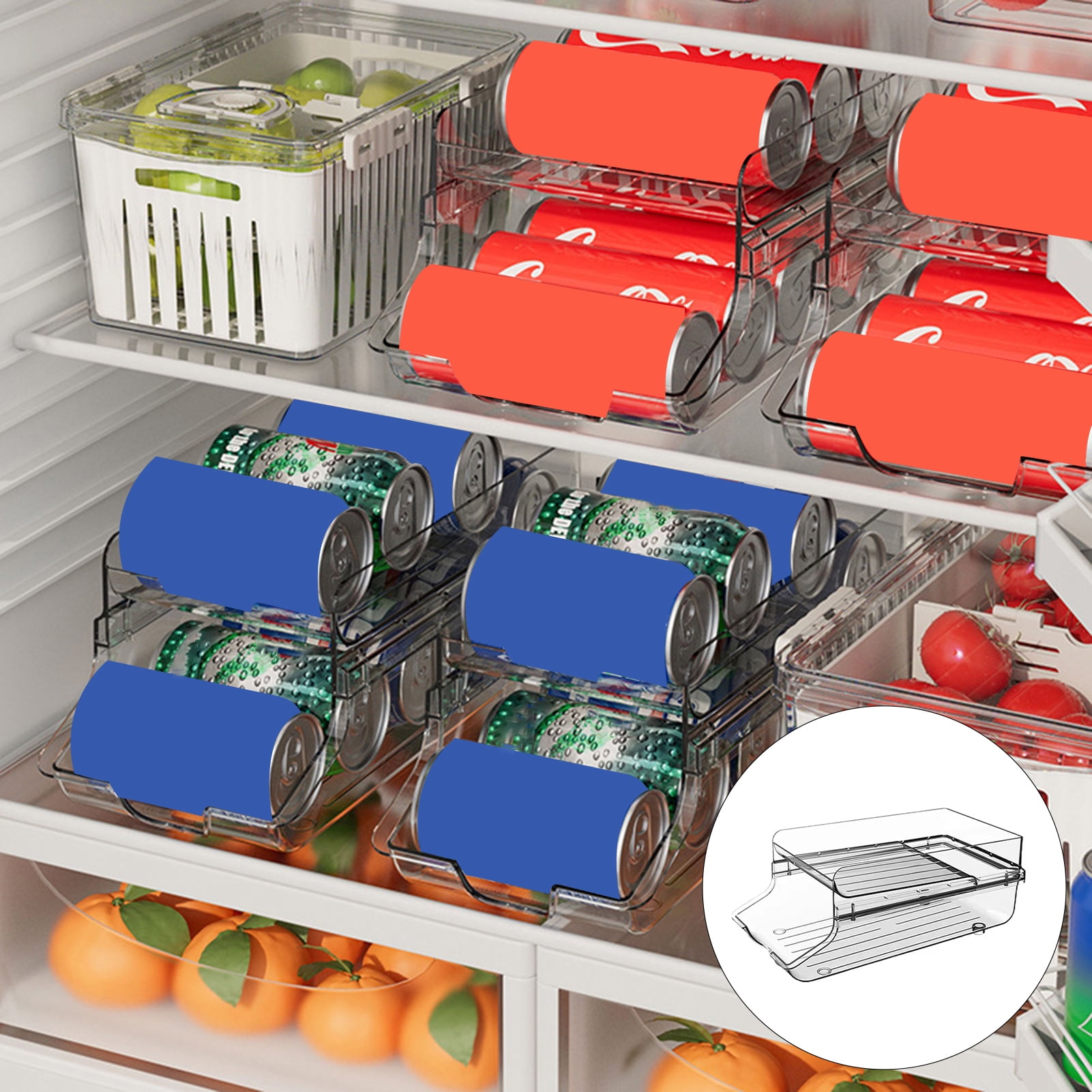 SUSUchens Refrigerator Beverage Can Storage Box Soda Can Dispenser ...