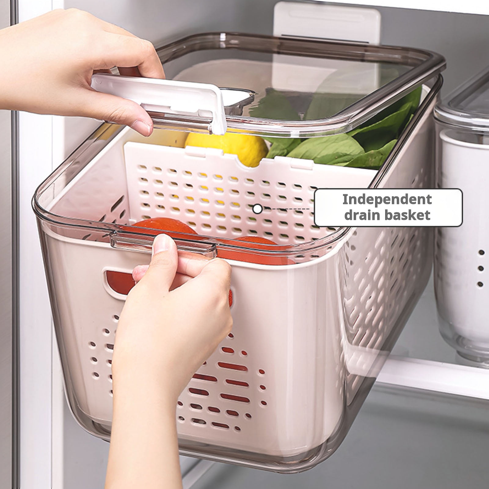 SUSUchens Refrigerator Storage Box with Adjustable Partitions BPA-Free ...