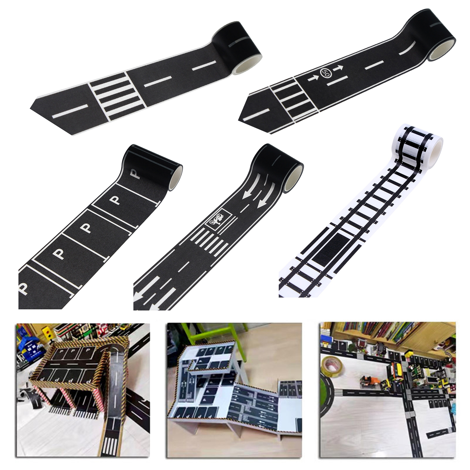 SUSUchens Roadway Tape Black Road Track Car Track Tape Dollhouse ...