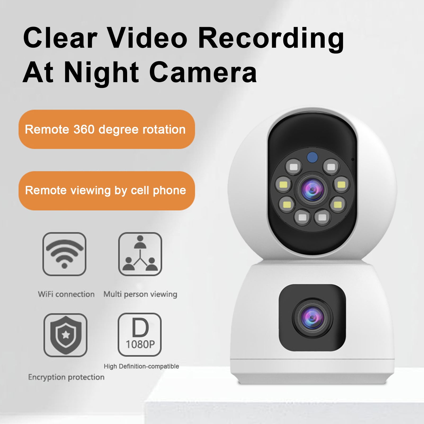 SUSUchens Security Surveillance Full Color Night Vision Dual Camera ...