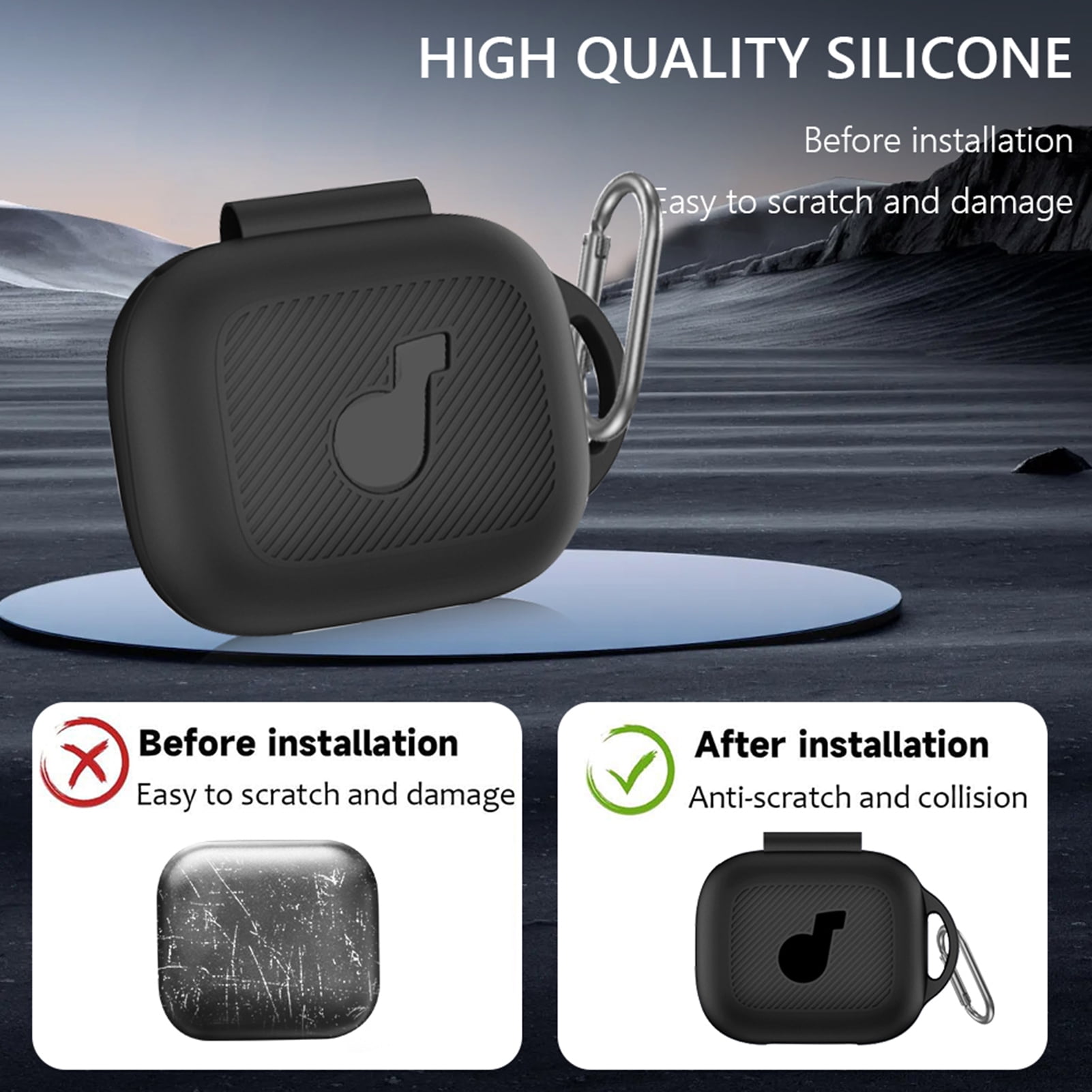 SUSUchens Silicone Earbuds Case Cover with Carabiner 360-Degree All ...