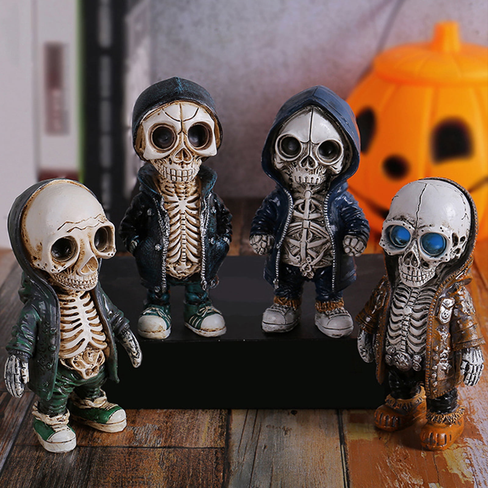 SUSUchens Skull Ornament Realistic Spooky Skeleton Statue Halloween ...