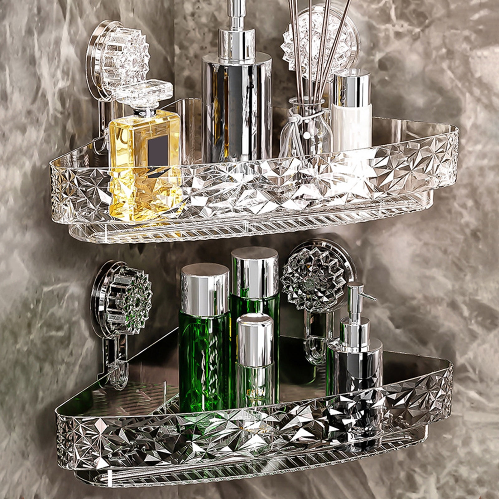 SUSUchens Suction Cup Corner Wall Shelf Storage Rack Strong Load ...